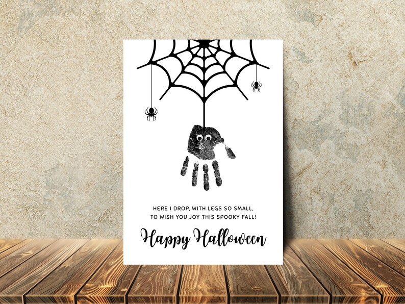 Halloween Handprint Craft DIY Toddler Keepsake Spider Handprint Art Kid ...