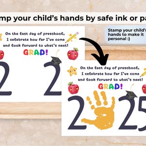 Graduation Handprint Art Kid DIY Craft Last Day of Preschool Handprint ...