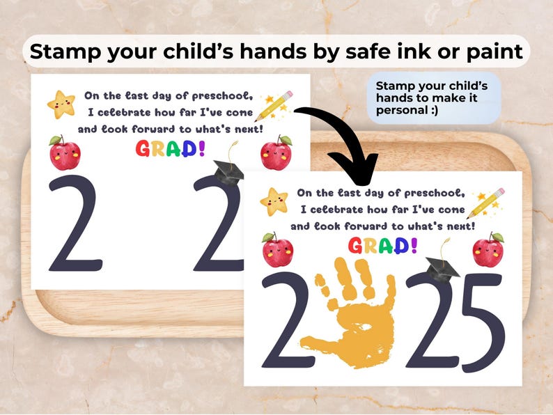 Graduation Handprint Art Kid DIY Craft Last Day of Preschool Handprint ...