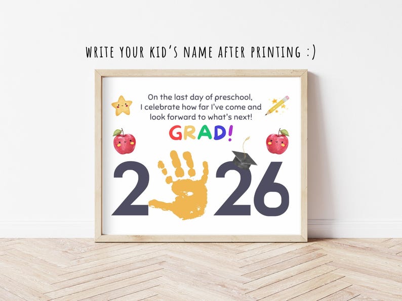 Preschool Graduation Handprint Art Kid: Last Day of School Handprint ...