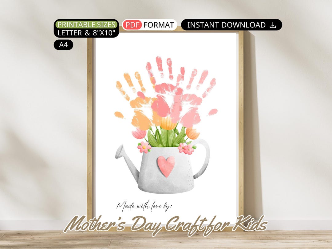 Tulip Mothers Day Handprint Art Kid: Flower Bouquet Handprint Craft ...