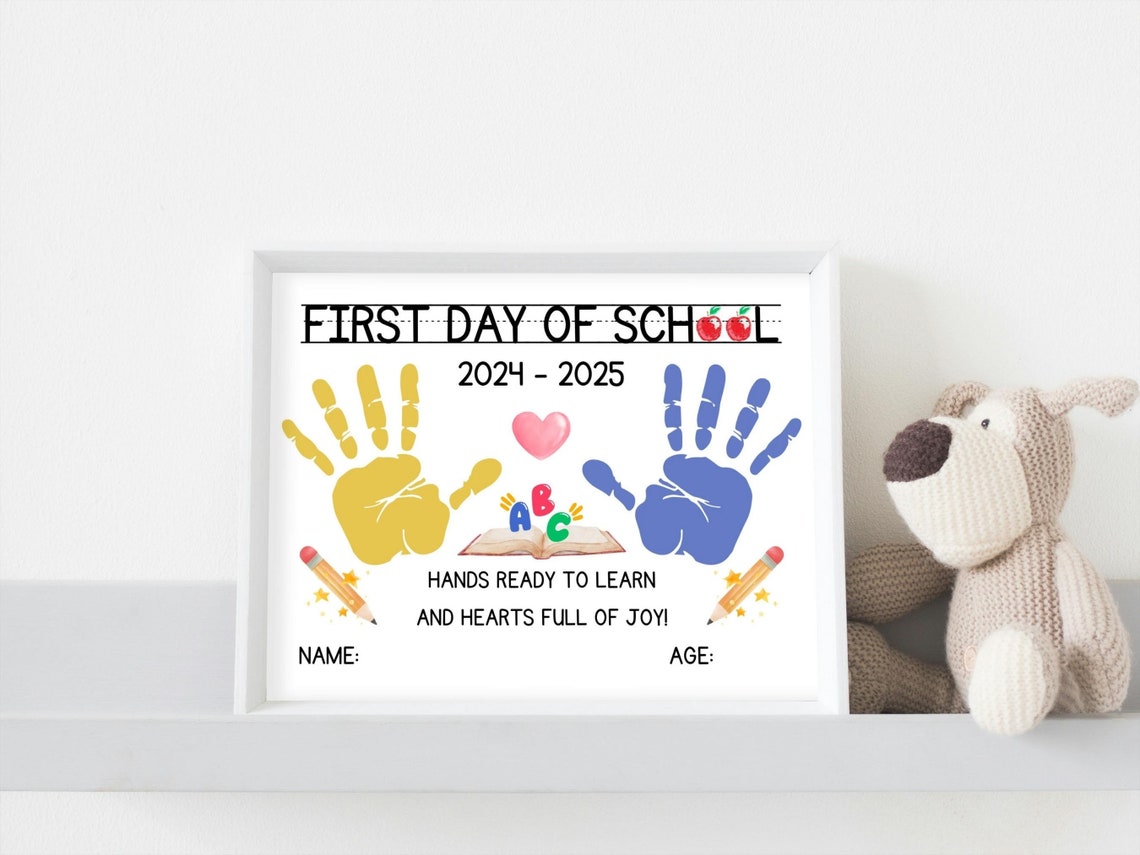 First Day of School Handprint Craft Kid Back to School Craft Diys Kid ...