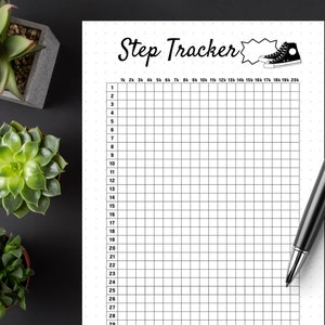 Step Tracker Monthly Fitness Goal Tracker: Printable Health Journal ...