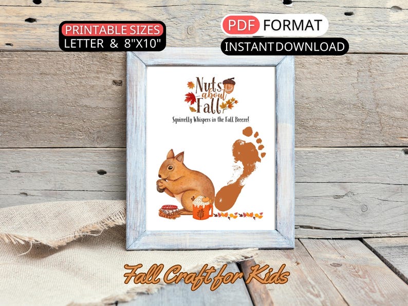 Fall Footprint Art Infant Craft Printable Preschool Activity Fall ...