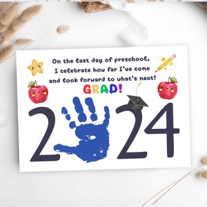 Last Day of Preschool Graduation Handprint Art Kid Diys Craft Activity ...