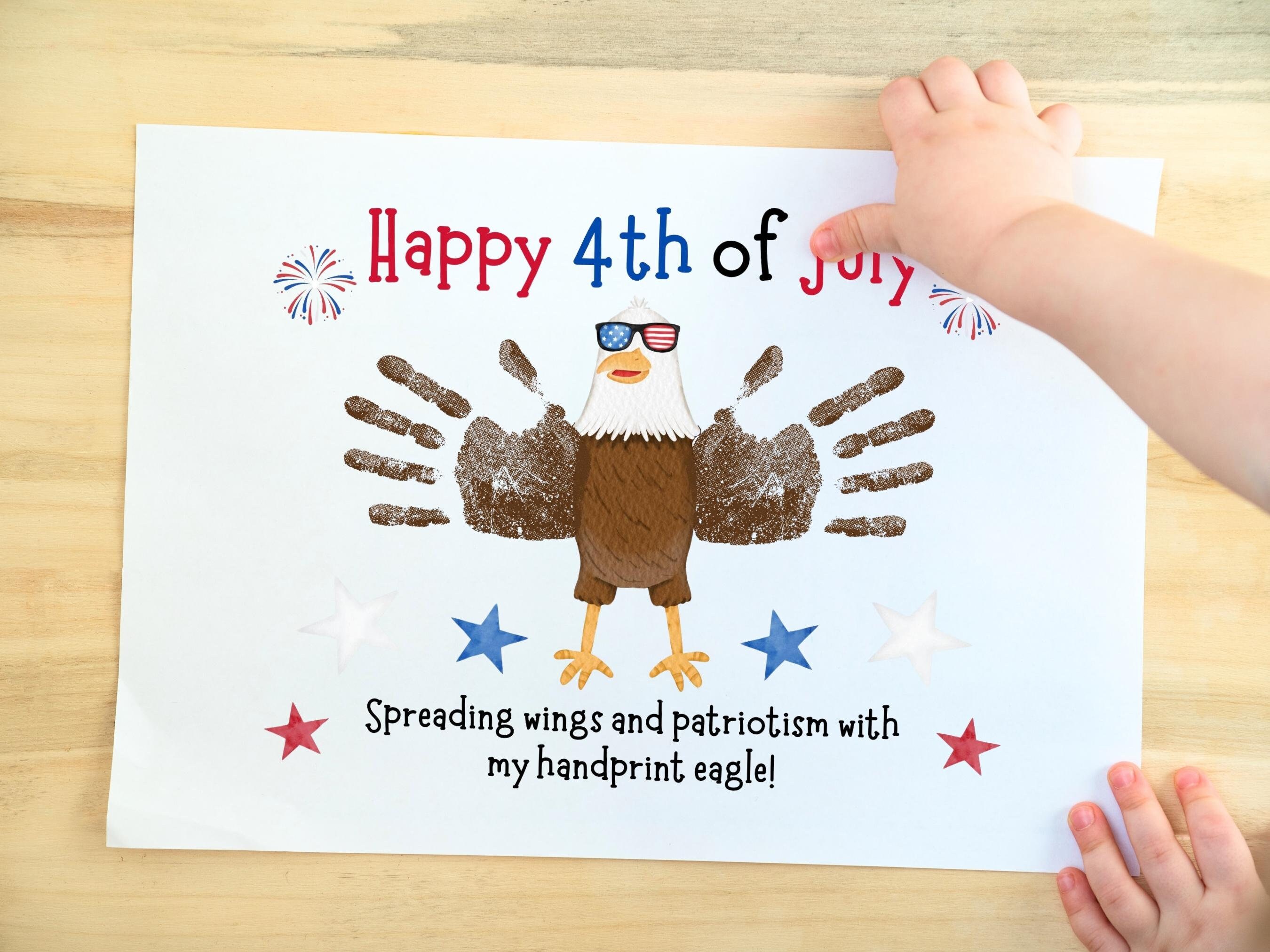 4th of July Handprint Art Kids Preschool Activity Printable Fourth of ...