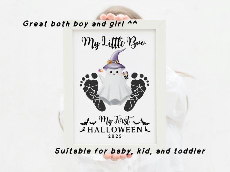 Baby First Halloween Footprint Art for Kid Fall Footprint Craft DIY ...
