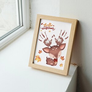 Fall Handprint Craft Printable Preschool Activity Fall Footprint Art ...