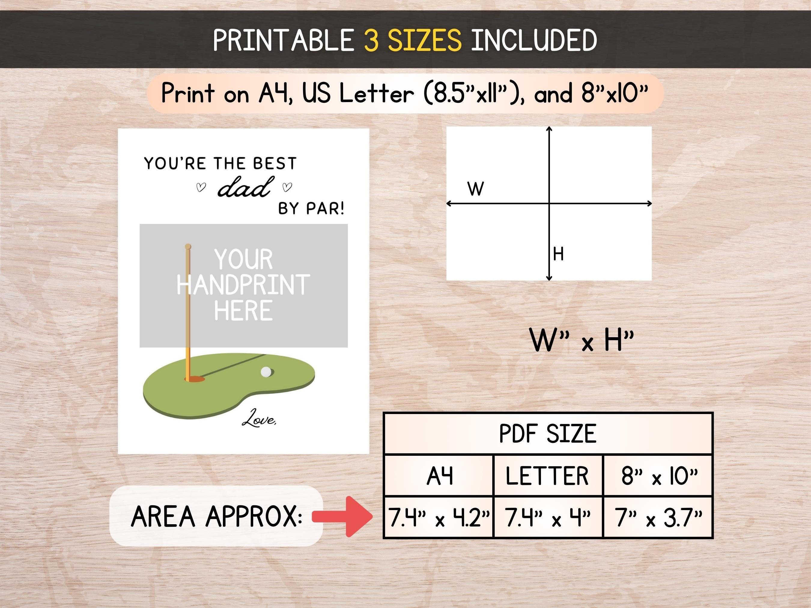 Fathers Day Handprint Golf Craft Dad, Best Dad by Par Printable DIY ...