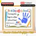 First Day of School Handprint Craft Kid Back to School Craft Preschool ...