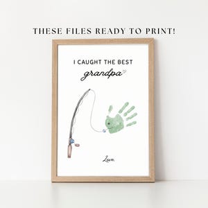 Grandpa Handprint Craft DIY Toddler Keepsake Fish Handprint Art ...