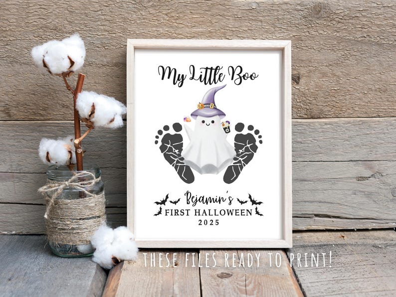 Baby First Halloween Footprint Art for Kid Fall Footprint Craft DIY ...