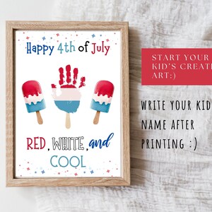 4th of July Handprint Craft Kids Printable Patriotic Toddler Keepsake ...