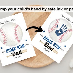 Fathers Day Baseball Handprint Craft DIY Toddler Baby Keepsake ...