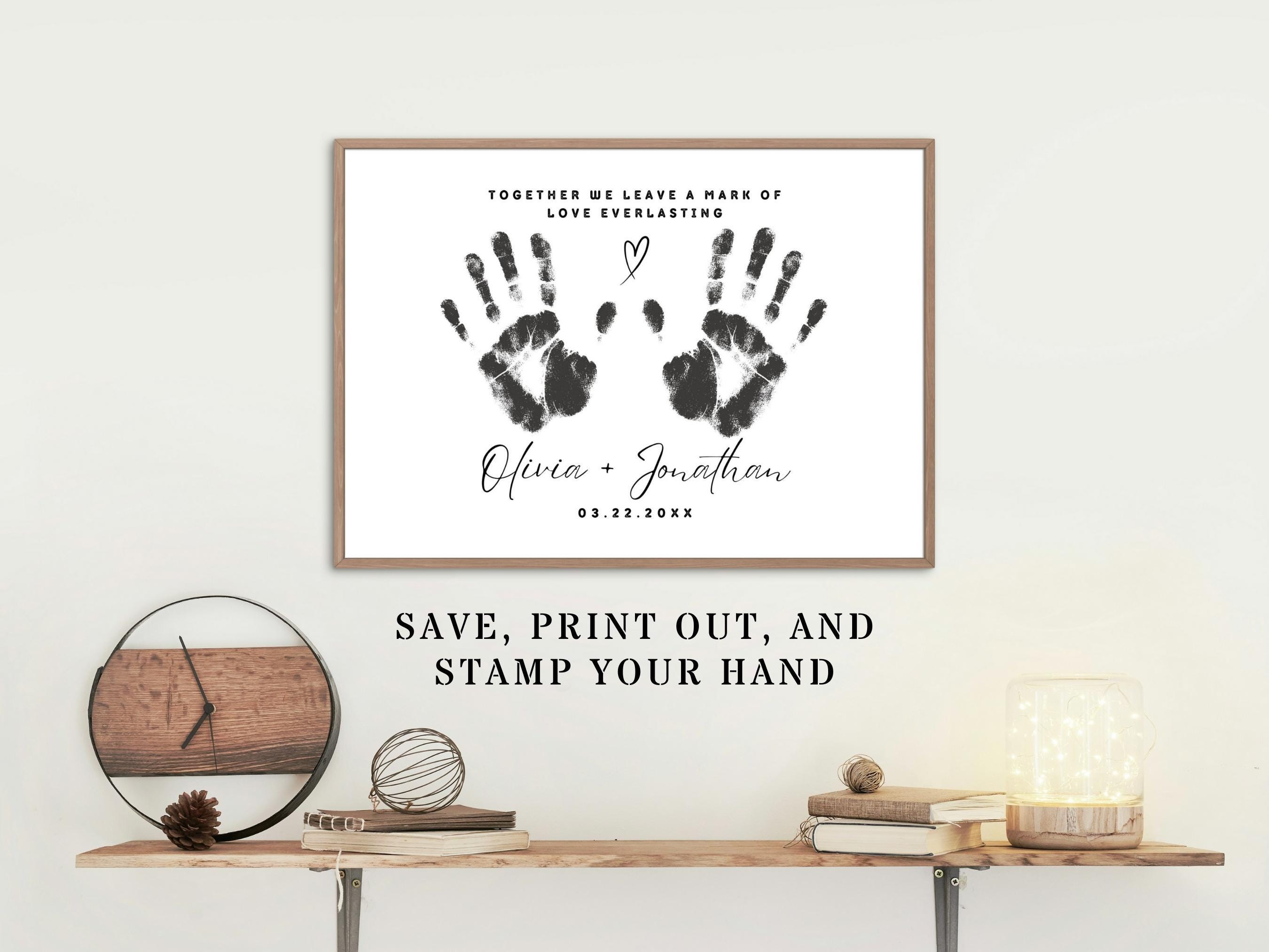 Minimalist Wedding Handprint Craft Template Canva Editable Printable ...