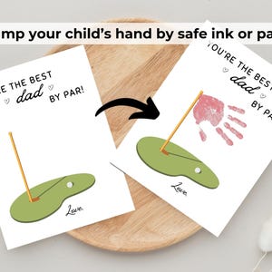 Fathers Day Handprint Golf Craft Dad, Best Dad by Par Printable DIY ...