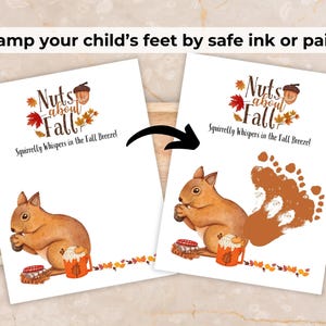 Fall Footprint Art Infant Craft Printable Preschool Activity Fall ...