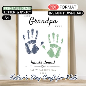 Best Grandpa Hands Down Handprint Art Kid Fathers Day Handprint Craft ...