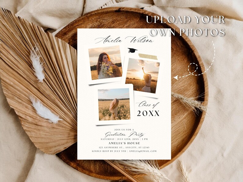 Minimalist Graduation Invitation 2026: Senior Graduation Announcement ...