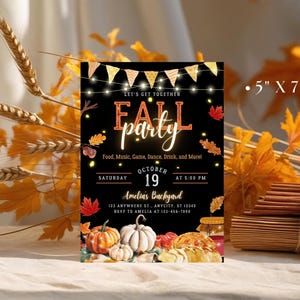 Fall Festival Invitation Template Editable Fall Party Invite for Family ...