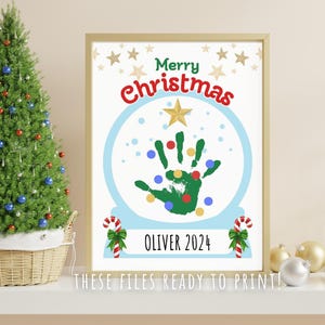 Christmas Handprint Art Kid Christmas Snow Globe Handprint Craft DIY ...