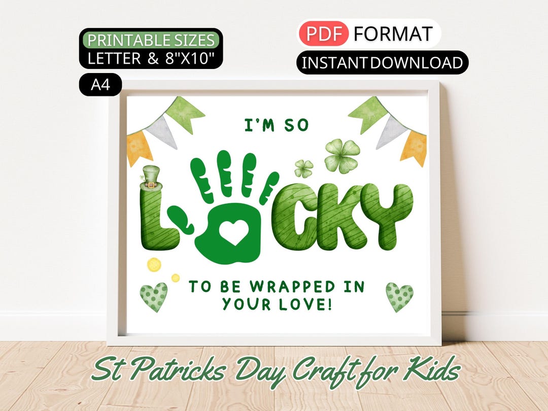 St Patricks Day Handprint Crafts DIY Toddler Keepsake Lucky Handprint ...