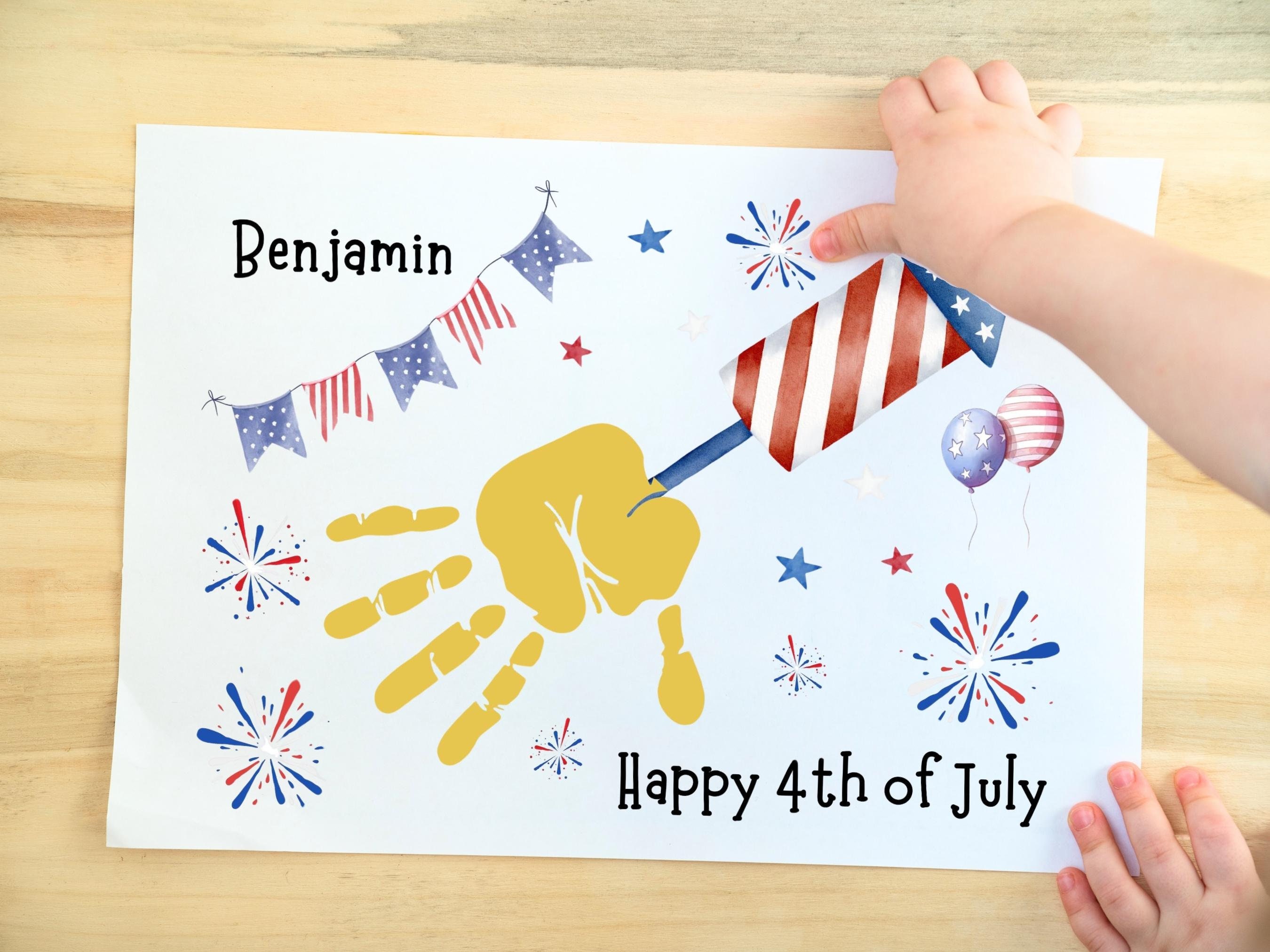 4th of July Handprint Art Kids Preschool Activity Printable Fourth of ...