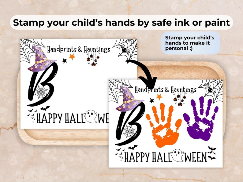 Halloween Handprint Art Kid Fall Handprint Craft Diys Kid Keepsakes ...