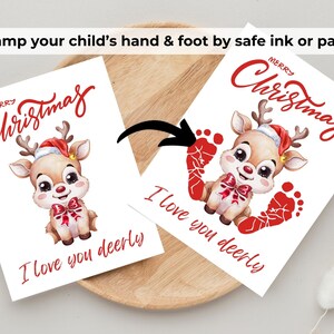 Christmas Footprint Art Kid: Reindeer Footprint Craft DIY Toddler ...