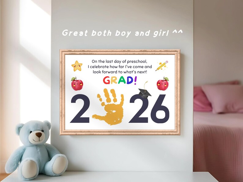 Preschool Graduation Handprint Art Kid: Last Day of School Handprint ...