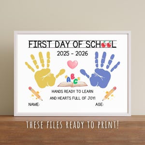 First Day of School Handprint Craft Kid Back to School Craft Diys Kid ...