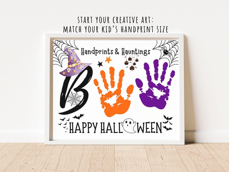 Halloween Handprint Art Kid Fall Handprint Craft Diys Kid Keepsakes ...