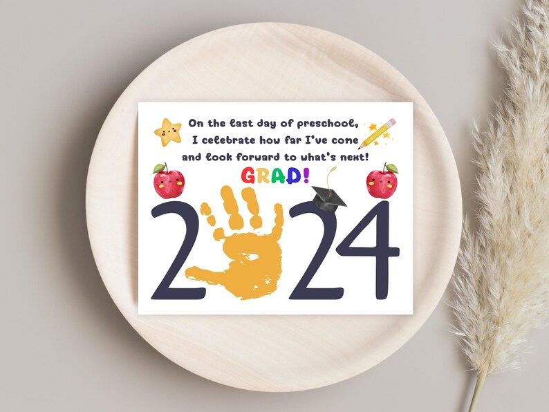 Last Day of Preschool Graduation Handprint Art Kid Diys Craft Activity ...