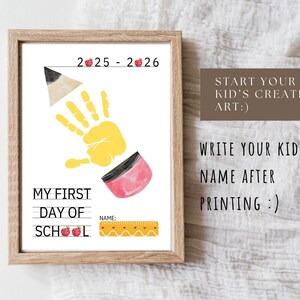 First Day of School Handprint Craft Kid Back to School Craft Preschool ...