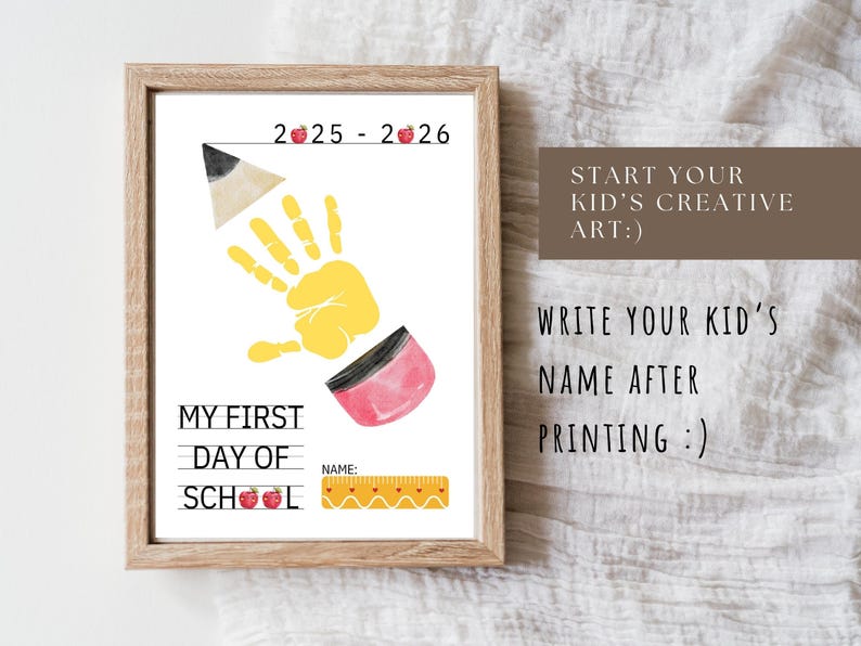 First Day of School Handprint Craft Kid Back to School Craft Preschool ...