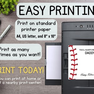 Fathers Day Handprint Craft Dad Baseball Handprint Art Printable Daddy ...