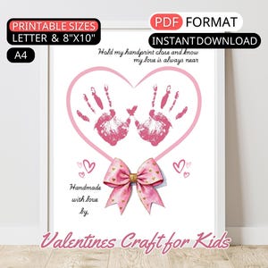 Valentines Handprint Art Kid DIY Baby Keepsakes Gift Printable ...