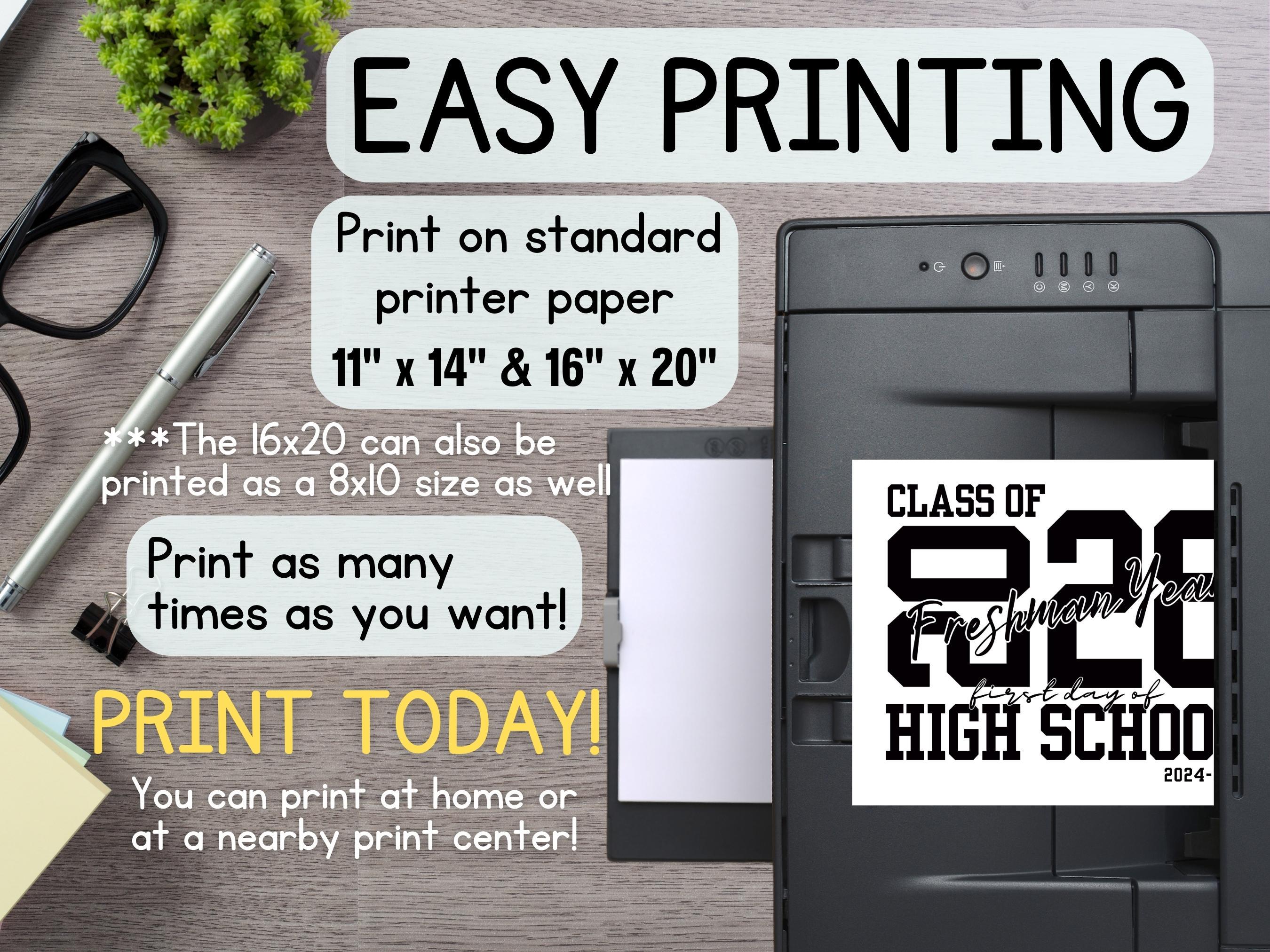 First Day of Freshman Year Sign Printable First Day of High School Sign ...