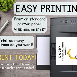 Fathers Day Handprint Craft Dad Construction Digger DIY Toddler ...