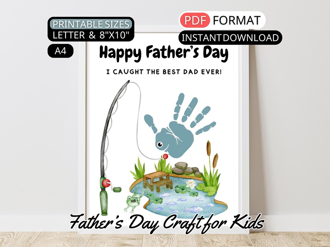 Fathers Day Handprint Craft Kids Art Printable Activity for Kids ...