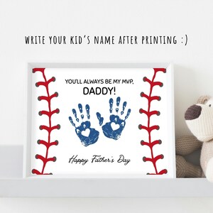 Fathers Day Handprint Craft Dad Baseball Handprint Art Printable Daddy ...