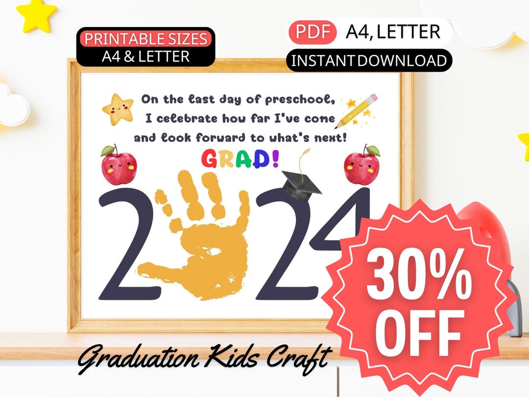 Last Day of Preschool Graduation Handprint Art Kid Diys Craft Activity ...