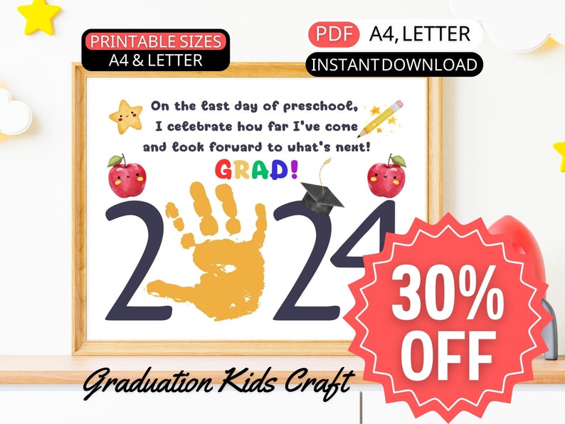 Last Day of Preschool Graduation Handprint Art Kid Diys Craft Activity ...