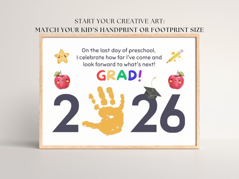 Preschool Graduation Handprint Art Kid: Last Day of School Handprint ...