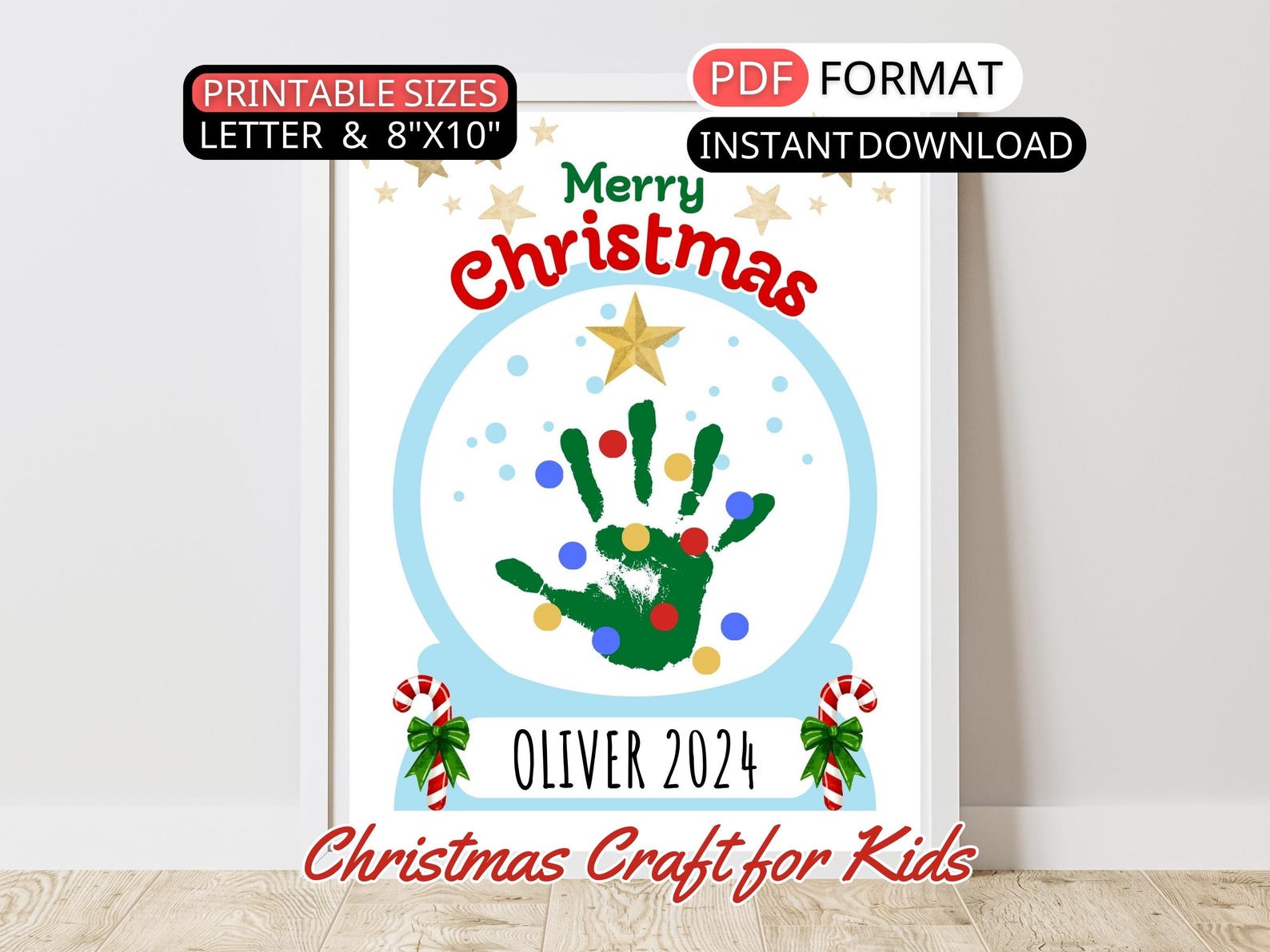 Christmas Handprint Art Kid Christmas Snow Globe Handprint Craft DIY ...