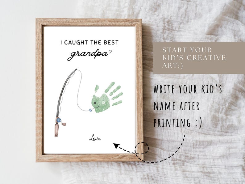 Grandpa Handprint Craft DIY Toddler Keepsake Fish Handprint Art ...