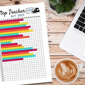 Step Tracker Monthly Fitness Goal Tracker: Printable Health Journal ...