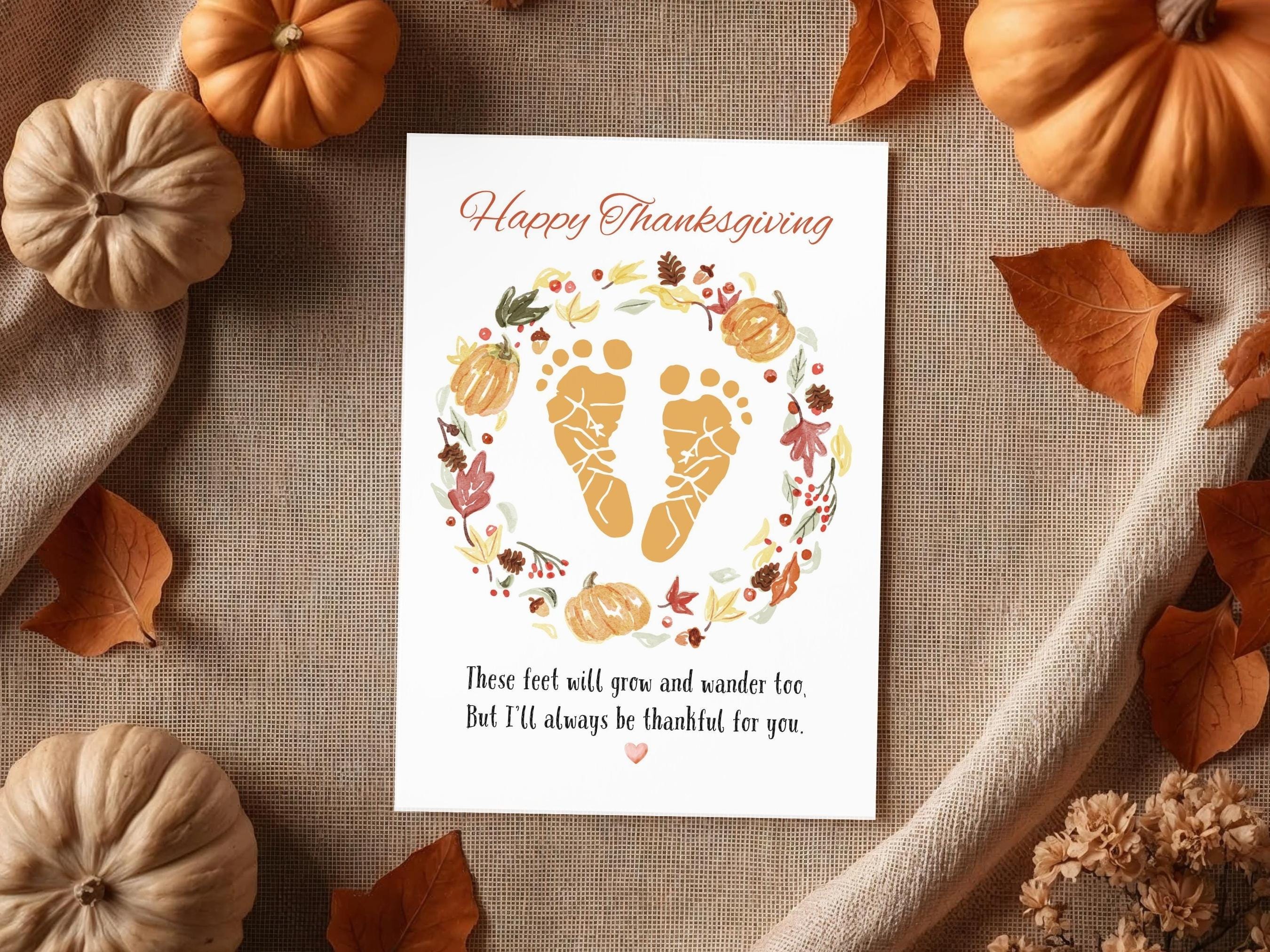 Baby's First Thanksgiving Footprint Art Kid: Thanksgiving Footprint ...
