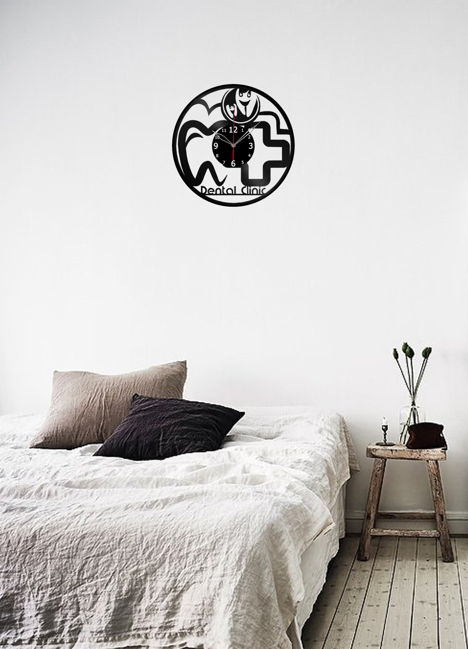 Dental Clinic Clock With LED Light Vinyl Clock Art Home Wall Clock ...