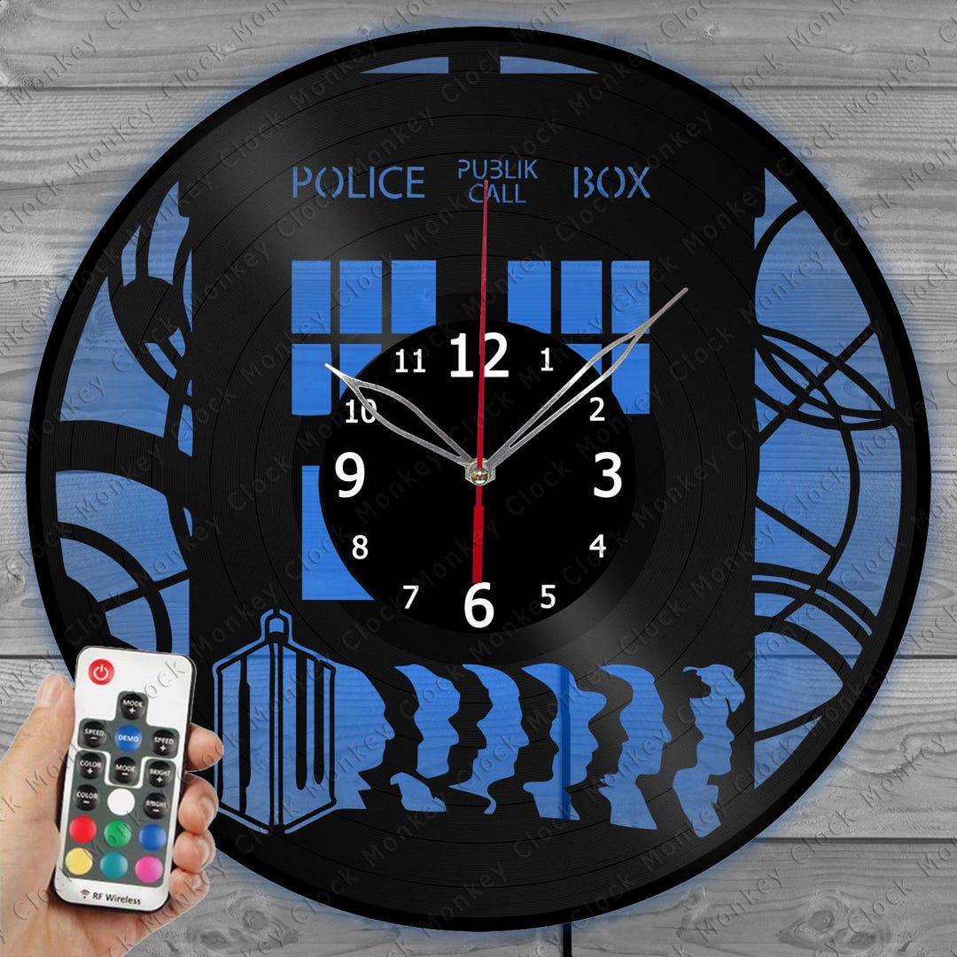 Doctor Who Clock With LED Light Wall Art Doctor Who Decor Home Unique ...